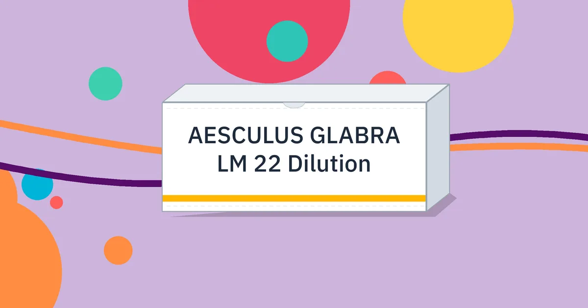 Symbolbild: Packung mit der Aufschrift AESCULUS GLABRA LM 22 Dilution (PZN 13299383) – Verfügbarkeit und Bezug in Apotheken in Frankfurt am Main