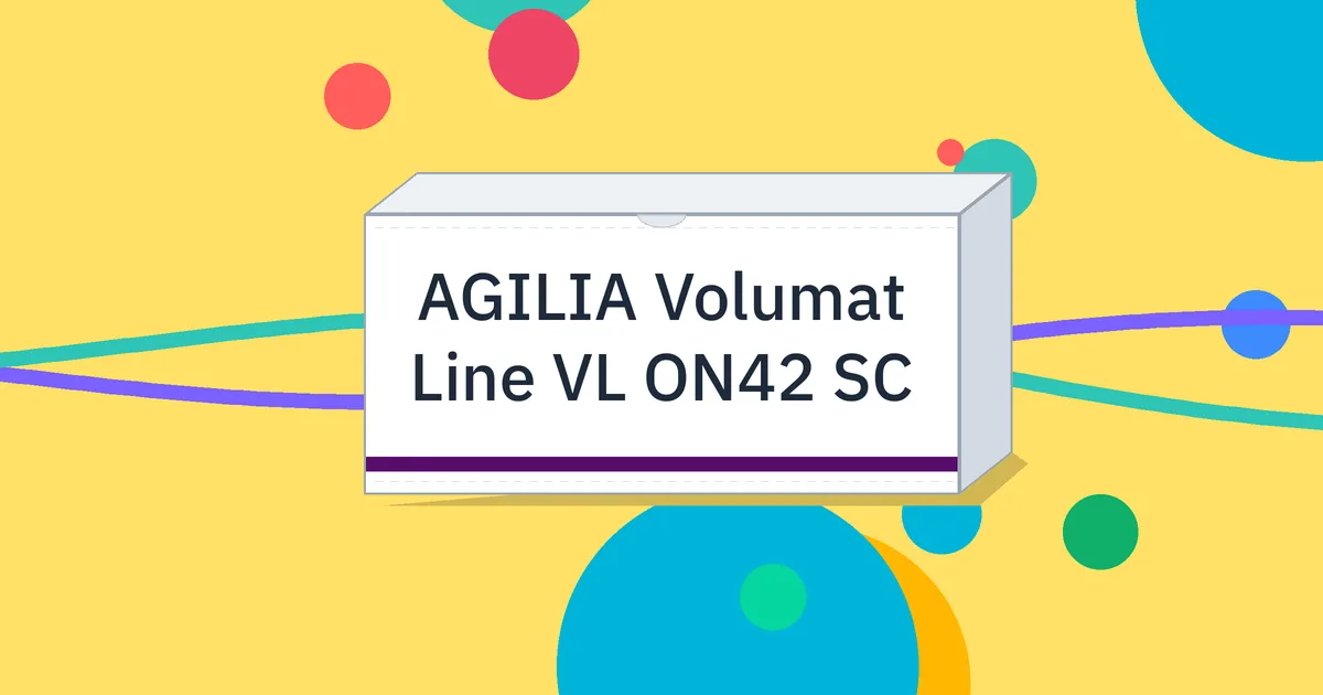 Symbolbild: Packung mit der Aufschrift AGILIA Volumat Line VL ON42 SC (PZN 11279376) – Verfügbarkeit und Bezug in Apotheken in Frankfurt am Main
