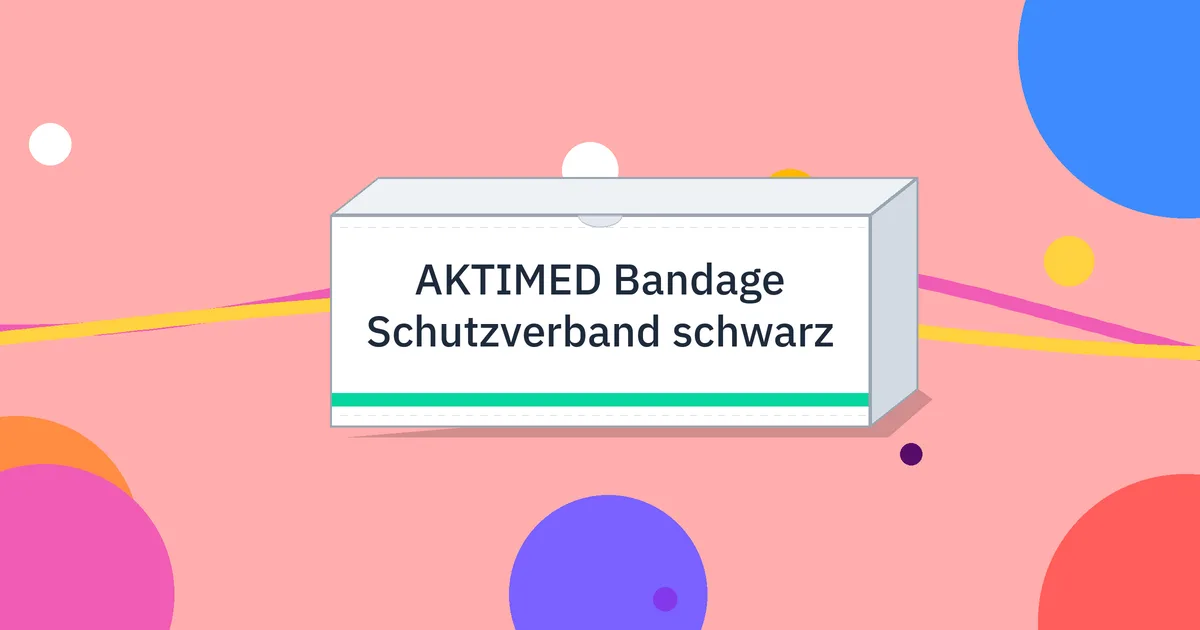 Symbolbild: Packung mit der Aufschrift AKTIMED Bandage Schutzverband schwarz (PZN 19080065) – Verfügbarkeit und Bezug in Apotheken in Frankfurt am Main