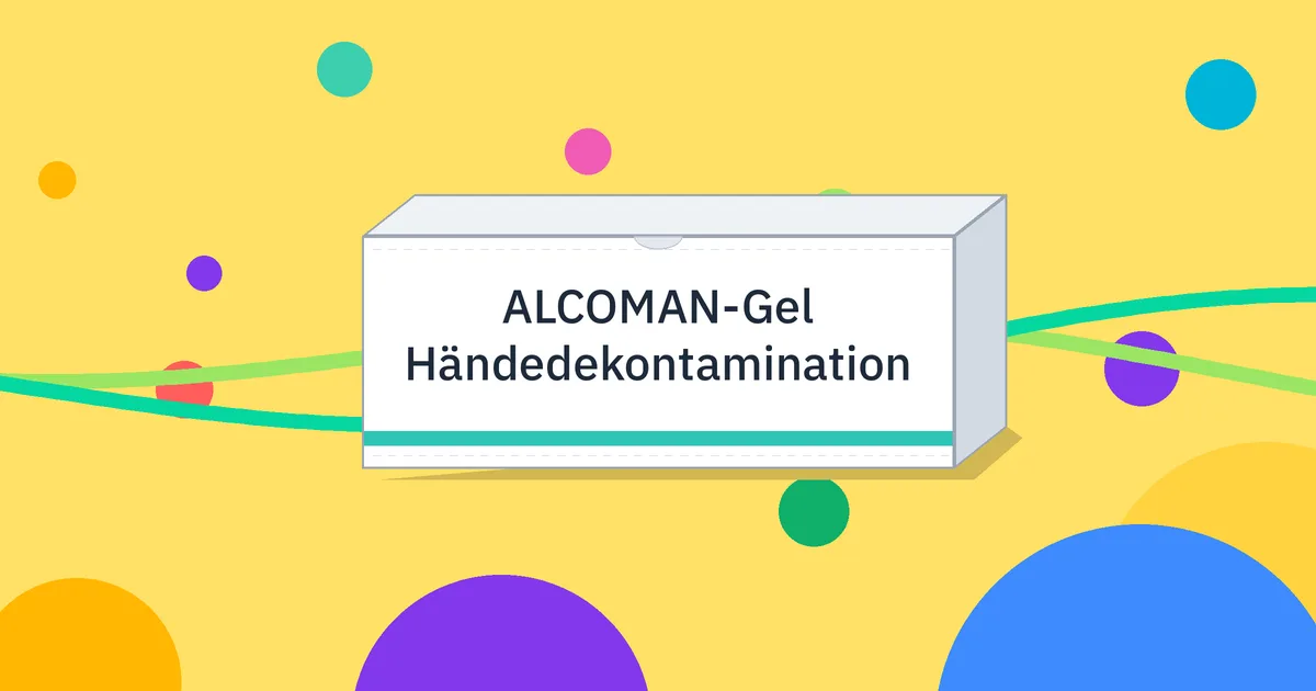 Symbolbild: Packung mit der Aufschrift ALCOMAN-Gel Händedekontamination (PZN 19842629) – Verfügbarkeit und Bezug in Apotheken in Frankfurt am Main