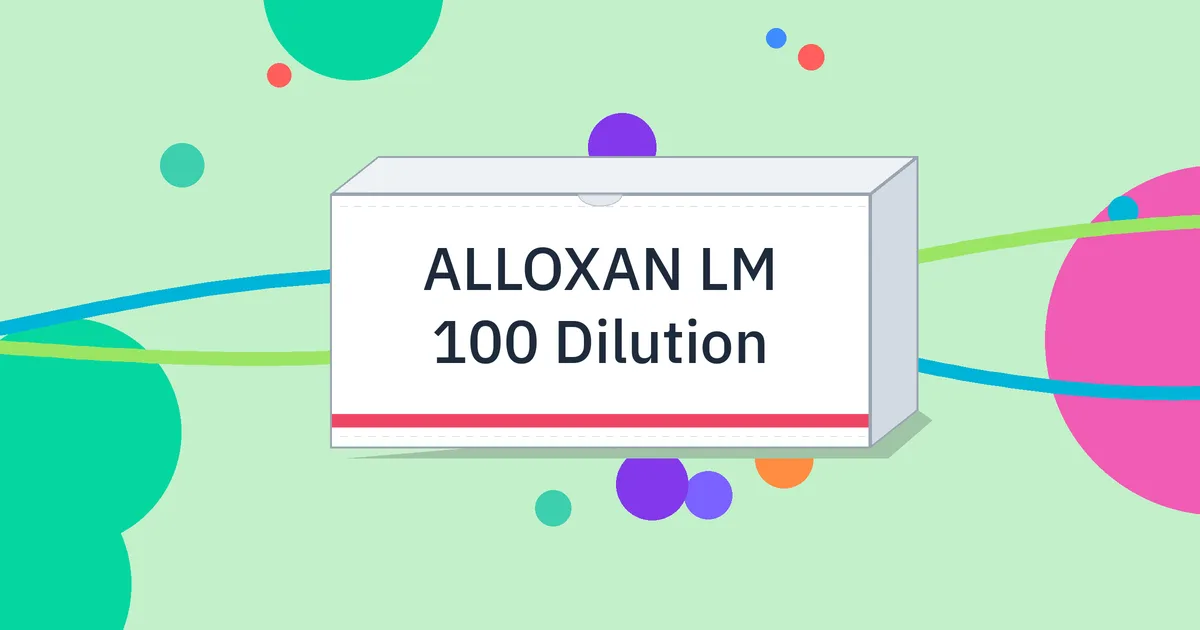 Symbolbild: Packung mit der Aufschrift ALLOXAN LM 100 Dilution (PZN 13312310) – Verfügbarkeit und Bezug in Apotheken in Frankfurt am Main