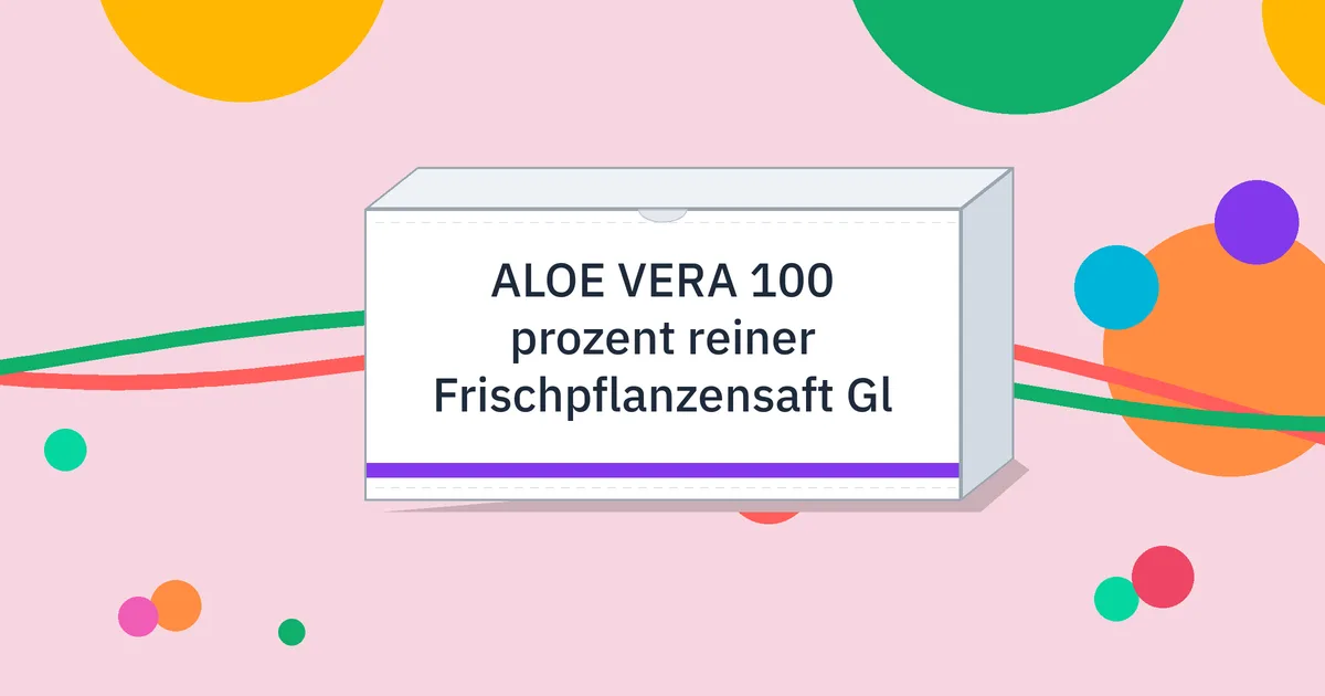 Symbolbild: Packung mit der Aufschrift ALOE VERA 100 prozent reiner Frischpflanzensaft Gl (PZN 07028266) – Verfügbarkeit und Bezug in Apotheken in Frankfurt am Main