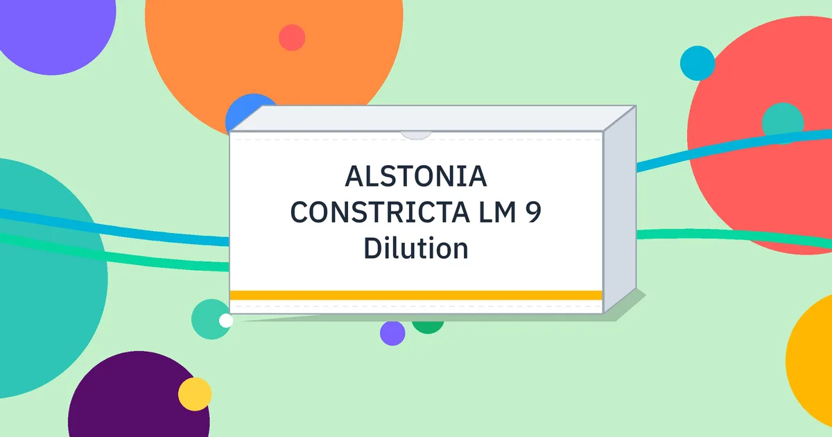 Symbolbild: Packung mit der Aufschrift ALSTONIA CONSTRICTA LM 9 Dilution (PZN 13314289) – Verfügbarkeit und Bezug in Apotheken in Frankfurt am Main