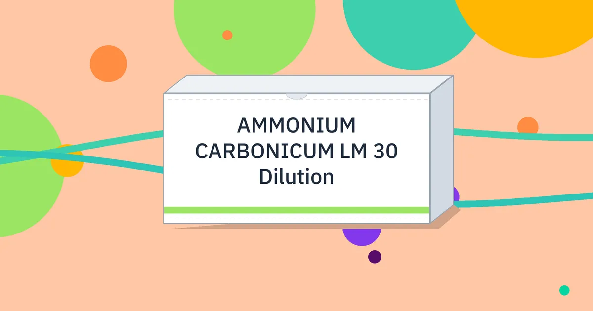 Symbolbild: Packung mit der Aufschrift AMMONIUM CARBONICUM LM 30 Dilution (PZN 12760845) – Verfügbarkeit und Bezug in Apotheken in Frankfurt am Main