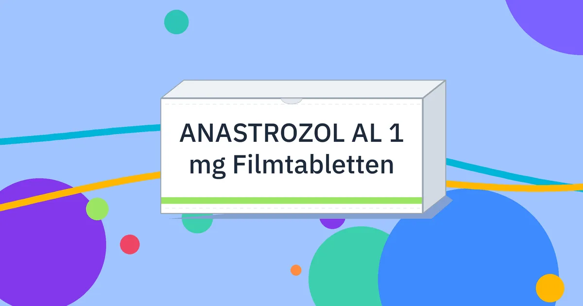 Symbolbild: Packung mit der Aufschrift ANASTROZOL AL 1 mg Filmtabletten (PZN 20690975) – Verfügbarkeit und Bezug in Apotheken in Frankfurt am Main