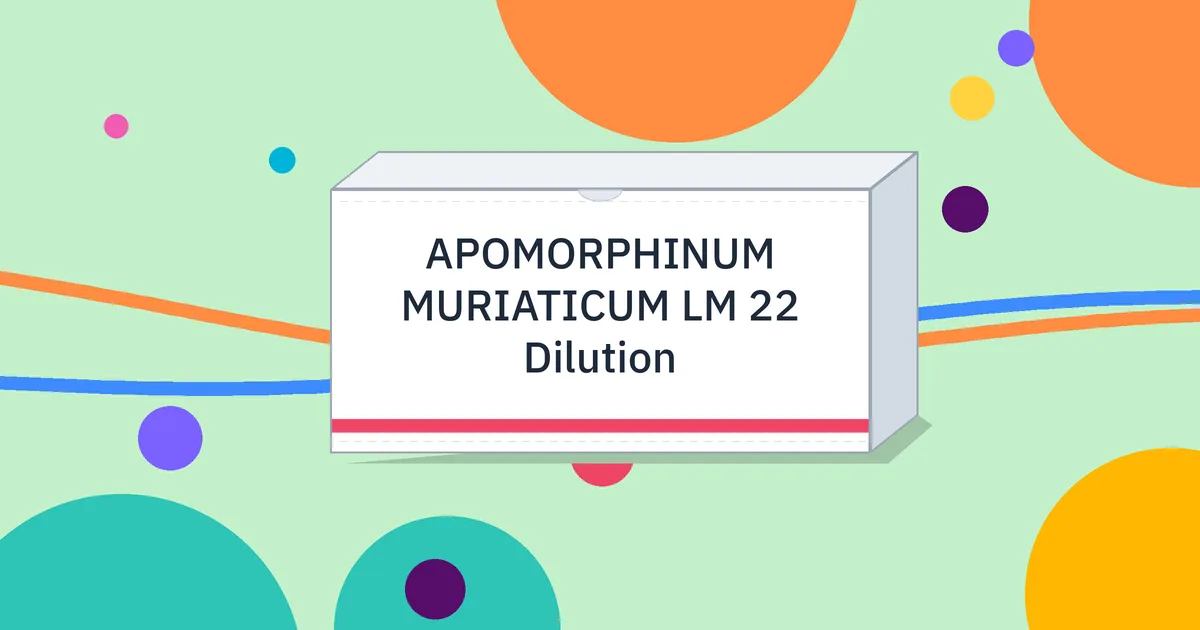Symbolbild: Packung mit der Aufschrift APOMORPHINUM MURIATICUM LM 22 Dilution (PZN 13381386) – Verfügbarkeit und Bezug in Apotheken in Frankfurt am Main