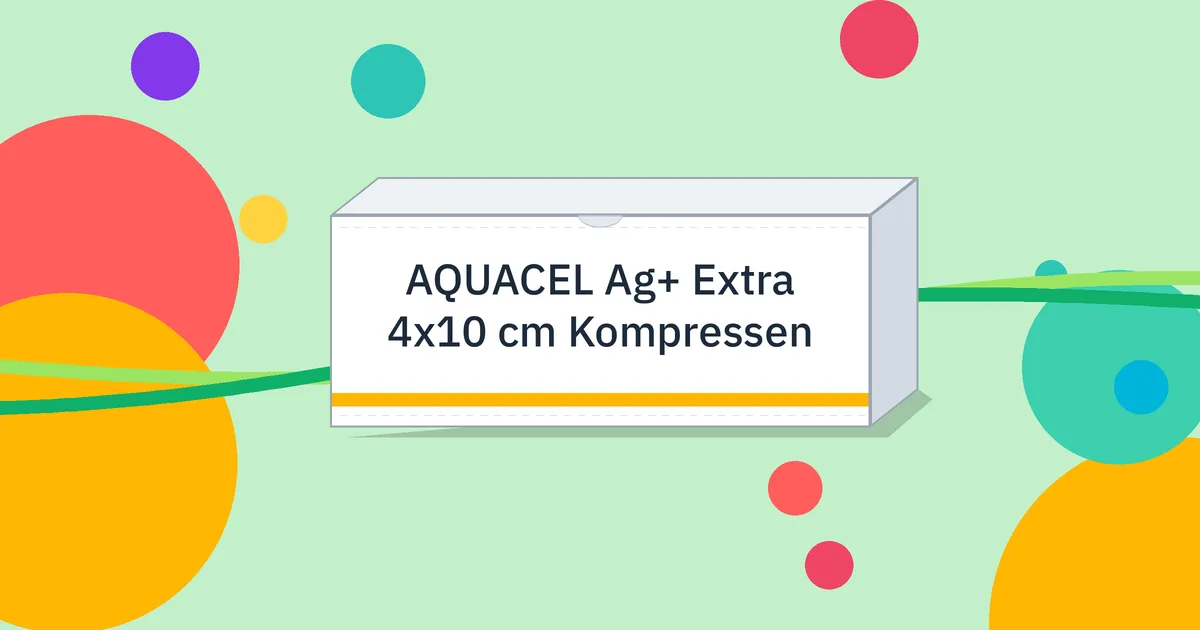 Symbolbild: Packung mit der Aufschrift AQUACEL Ag+ Extra 4x10 cm Kompressen (PZN 18808286) – Verfügbarkeit und Bezug in Apotheken in Frankfurt am Main