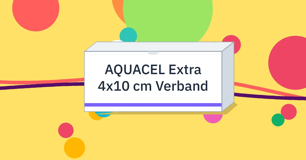 Symbolbild: Packung mit der Aufschrift AQUACEL Extra 4x10 cm Verband (PZN 11159620) – Verfügbarkeit und Bezug in Apotheken in Frankfurt am Main