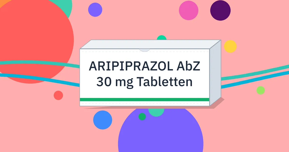 Symbolbild: Packung mit der Aufschrift ARIPIPRAZOL AbZ 30 mg Tabletten (PZN 10317985) – Verfügbarkeit und Bezug in Apotheken in Frankfurt am Main