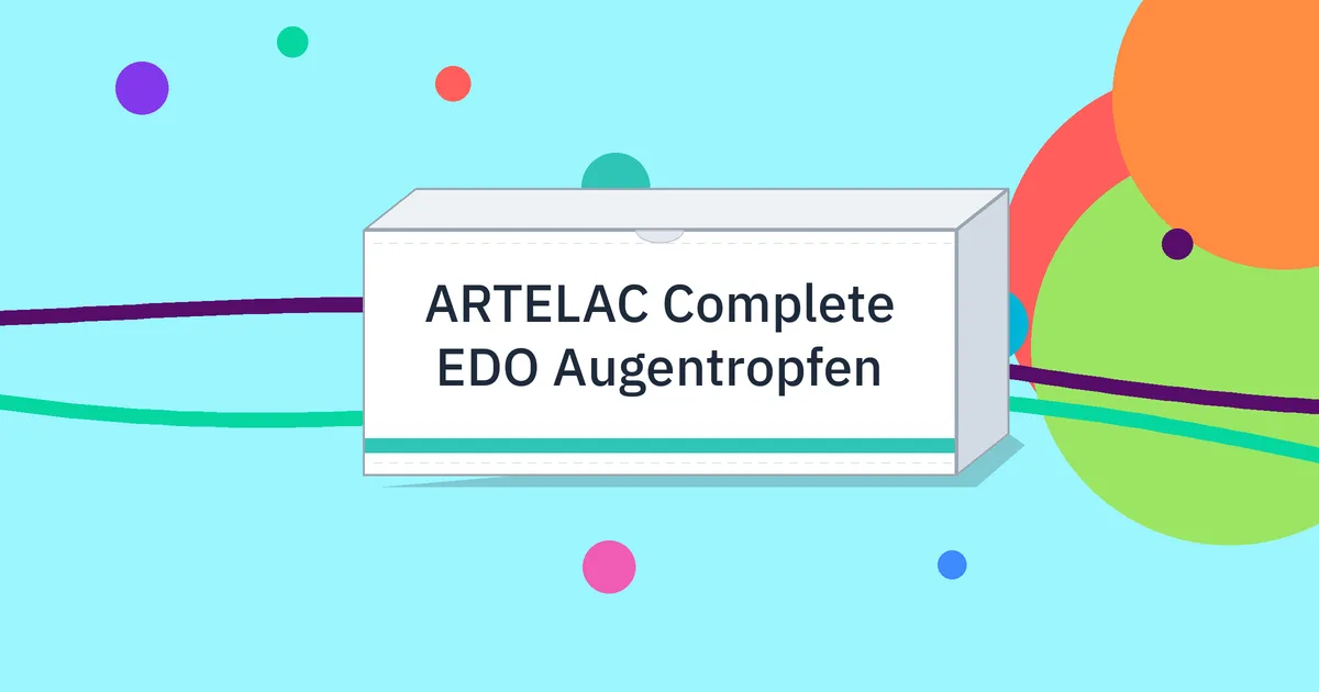 Symbolbild: Packung mit der Aufschrift ARTELAC Complete EDO Augentropfen (PZN 11617896) – Verfügbarkeit und Bezug in Apotheken in Frankfurt am Main