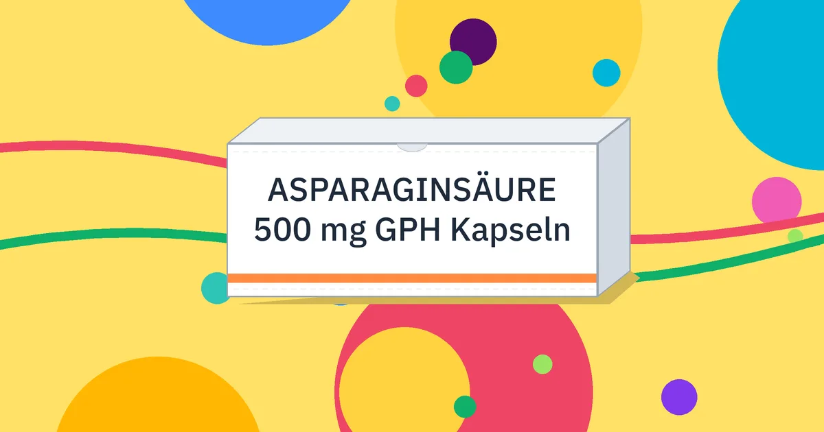 Symbolbild: Packung mit der Aufschrift ASPARAGINSÄURE 500 mg GPH Kapseln (PZN 00127835) – Verfügbarkeit und Bezug in Apotheken in Frankfurt am Main