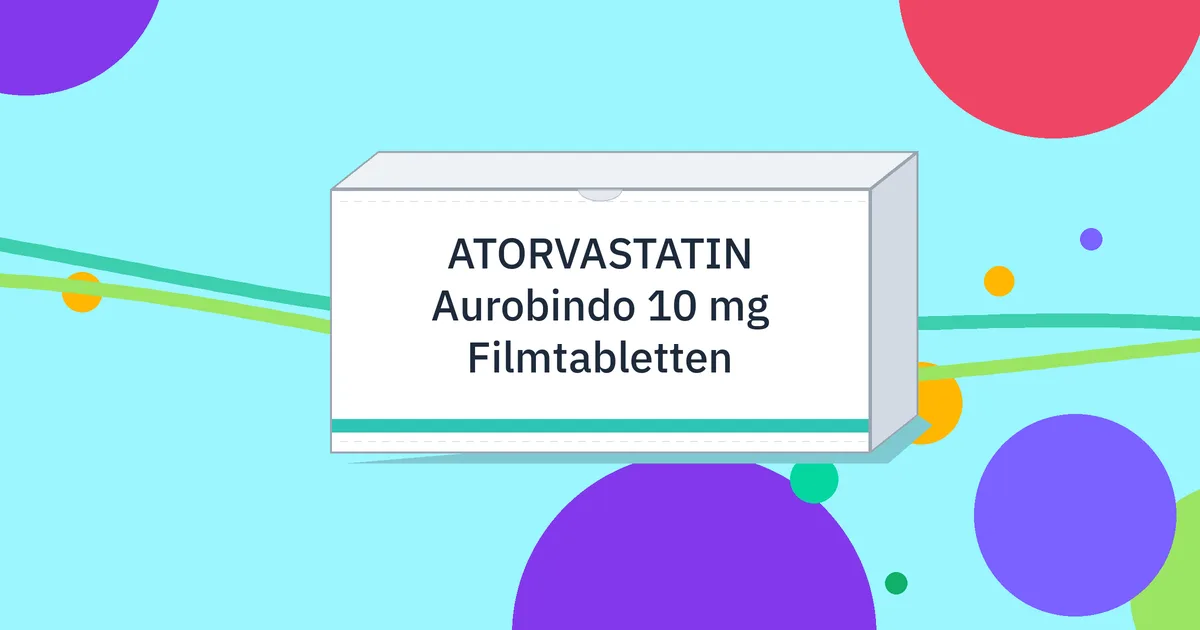 Symbolbild: Packung mit der Aufschrift ATORVASTATIN Aurobindo 10 mg Filmtabletten (PZN 11172075) – Verfügbarkeit und Bezug in Apotheken in Frankfurt am Main