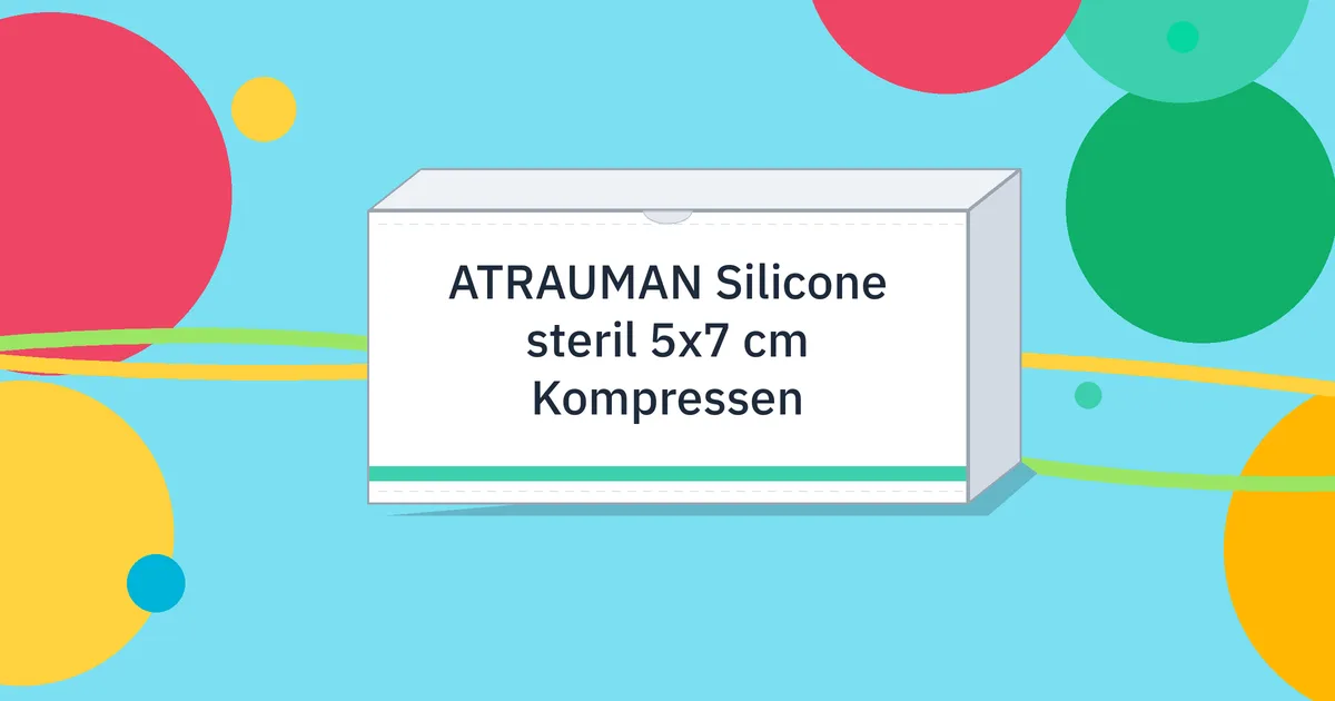 Symbolbild: Packung mit der Aufschrift ATRAUMAN Silicone steril 5x7 cm Kompressen (PZN 17843731) – Verfügbarkeit und Bezug in Apotheken in Frankfurt am Main