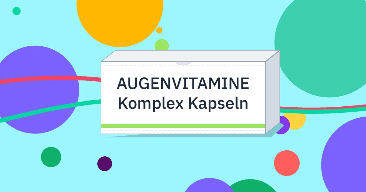 Symbolbild: Packung mit der Aufschrift AUGENVITAMINE Komplex Kapseln (PZN 20598666) – Verfügbarkeit und Bezug in Apotheken in Frankfurt am Main