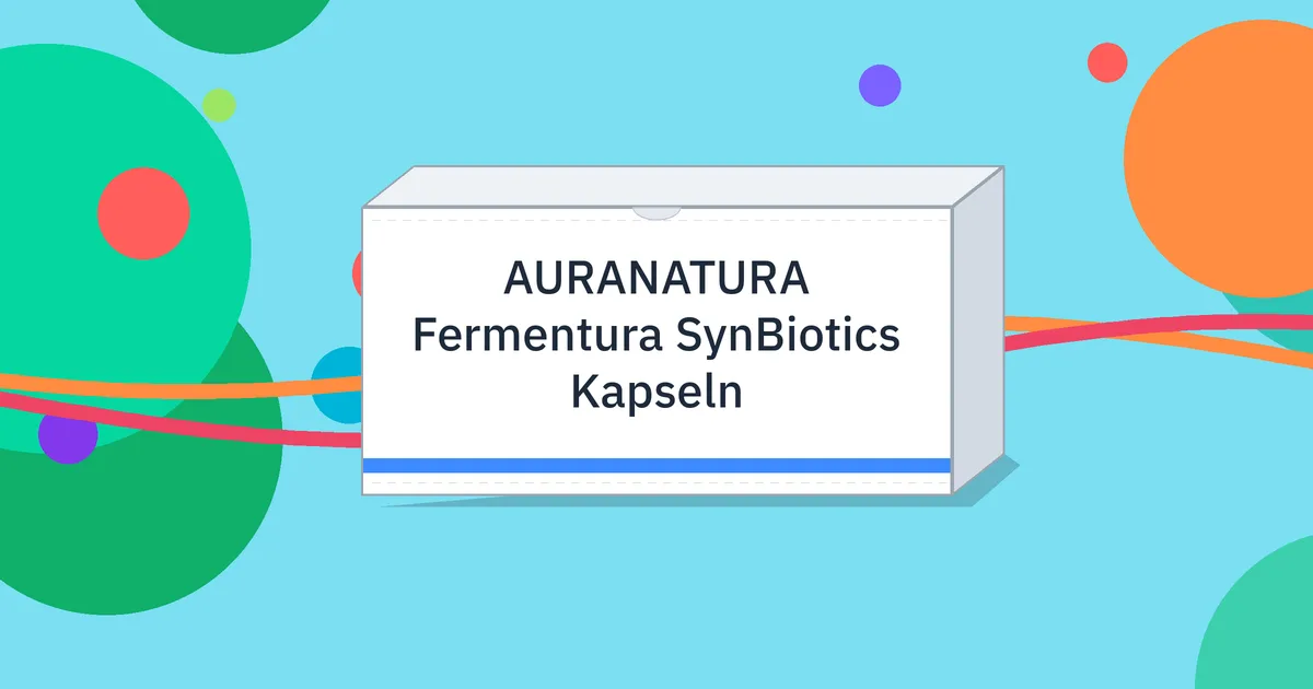Symbolbild: Packung mit der Aufschrift AURANATURA Fermentura SynBiotics Kapseln (PZN 19725361) – Verfügbarkeit und Bezug in Apotheken in Frankfurt am Main