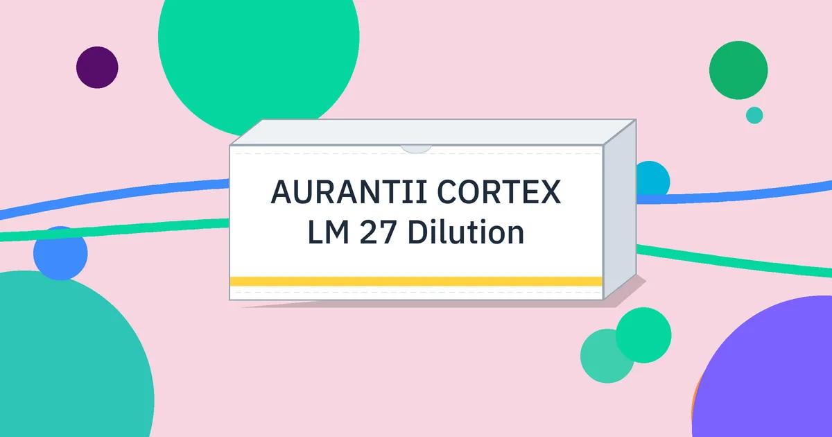 Symbolbild: Packung mit der Aufschrift AURANTII CORTEX LM 27 Dilution (PZN 13373398) – Verfügbarkeit und Bezug in Apotheken in Frankfurt am Main