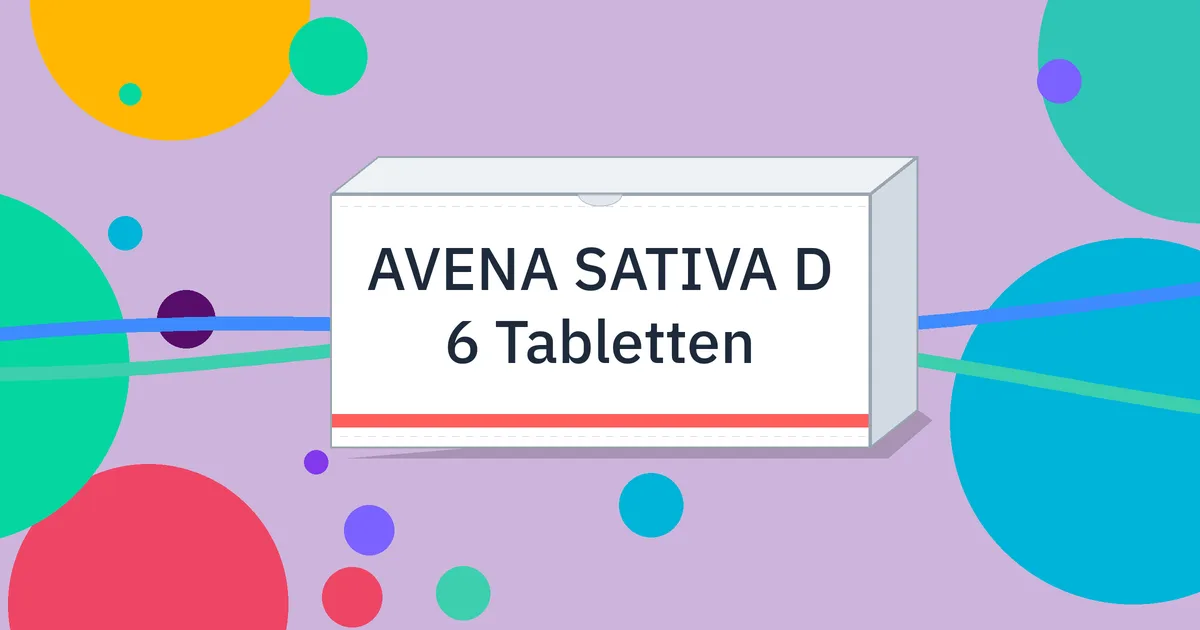Symbolbild: Packung mit der Aufschrift AVENA SATIVA D 6 Tabletten (PZN 02626293) – Verfügbarkeit und Bezug in Apotheken in Frankfurt am Main