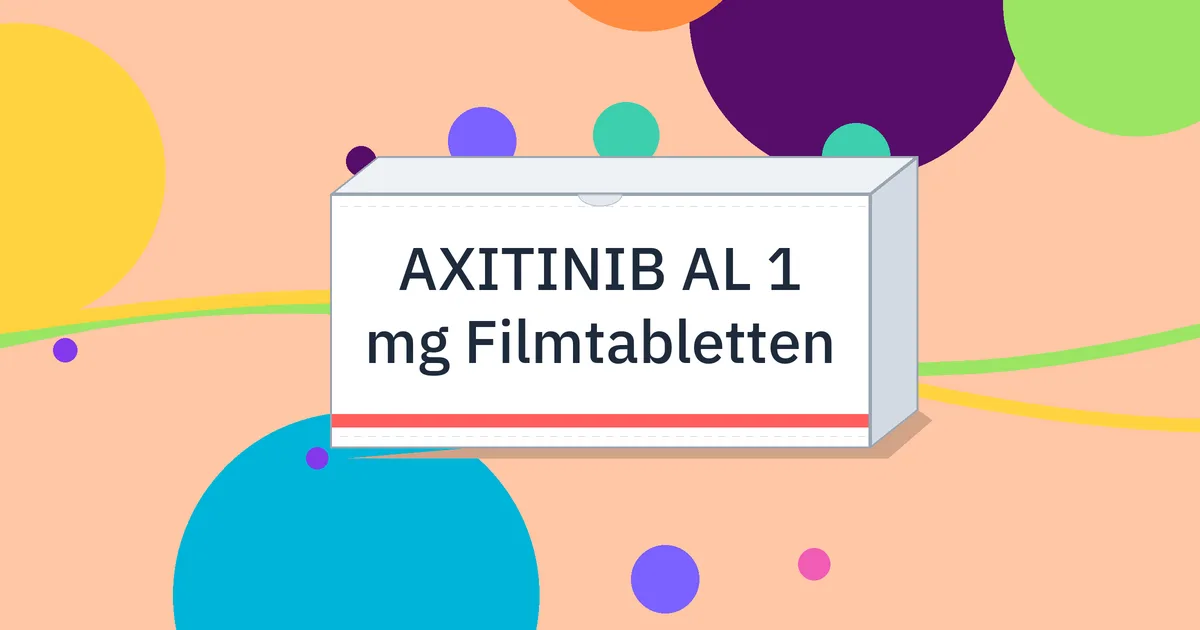 Symbolbild: Packung mit der Aufschrift AXITINIB AL 1 mg Filmtabletten (PZN 19391345) – Verfügbarkeit und Bezug in Apotheken in Frankfurt am Main