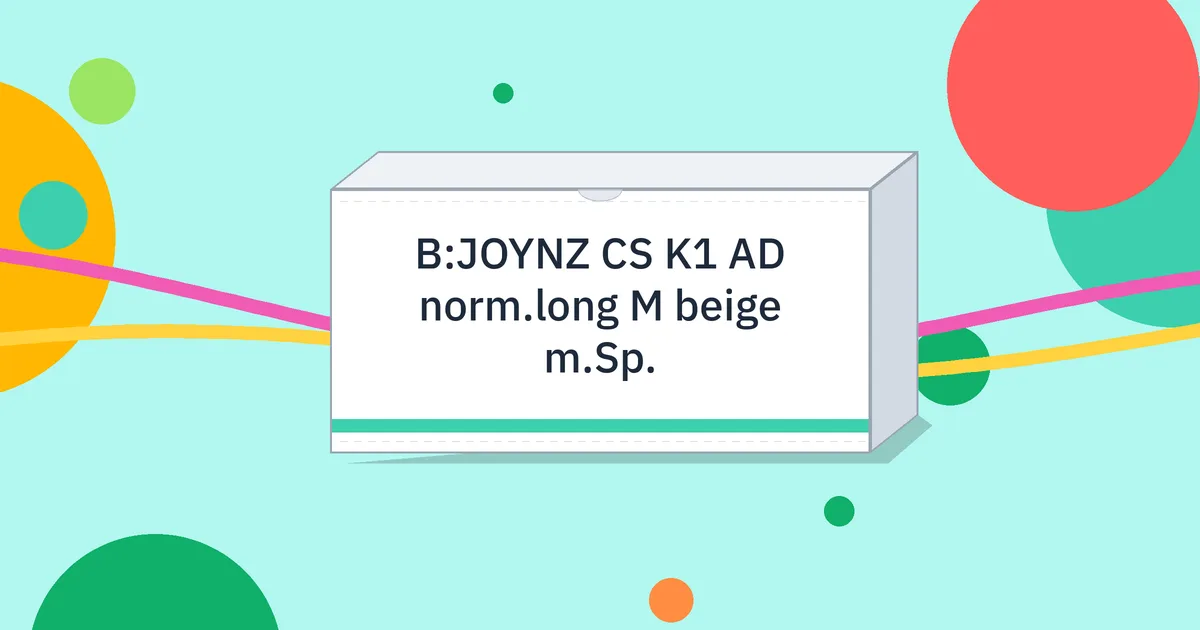 Symbolbild: Packung mit der Aufschrift B:JOYNZ CS K1 AD norm.long M beige m.Sp. (PZN 20524515) – Verfügbarkeit und Bezug in Apotheken in Frankfurt am Main