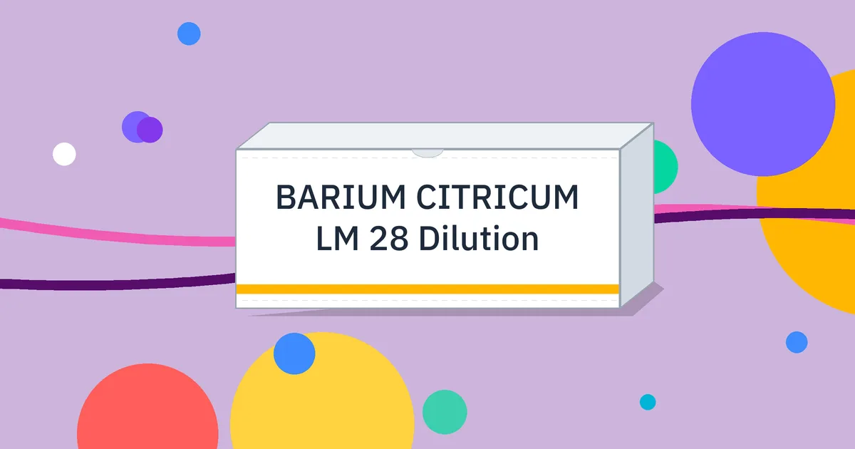 Symbolbild: Packung mit der Aufschrift BARIUM CITRICUM LM 28 Dilution (PZN 12789576) – Verfügbarkeit und Bezug in Apotheken in Frankfurt am Main