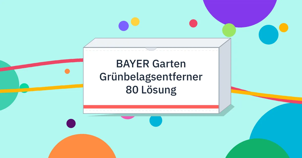 Symbolbild: Packung mit der Aufschrift BAYER Garten Grünbelagsentferner 80 Lösung (PZN 04883120) – Verfügbarkeit und Bezug in Apotheken in Frankfurt am Main