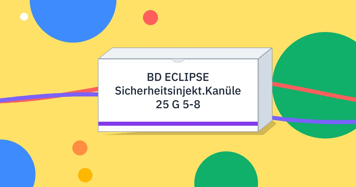 Symbolbild: Packung mit der Aufschrift BD ECLIPSE Sicherheitsinjekt.Kanüle 25 G 5-8 (PZN 04219646) – Verfügbarkeit und Bezug in Apotheken in Frankfurt am Main