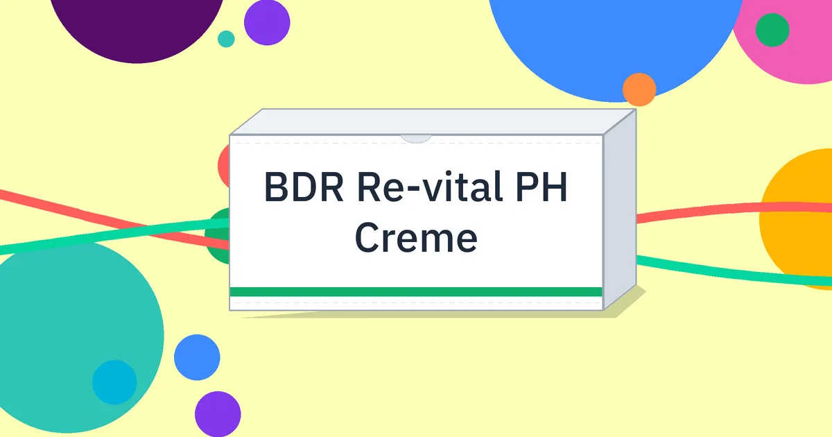 Symbolbild: Packung mit der Aufschrift BDR Re-vital PH Creme (PZN 19222884) – Verfügbarkeit und Bezug in Apotheken in Frankfurt am Main