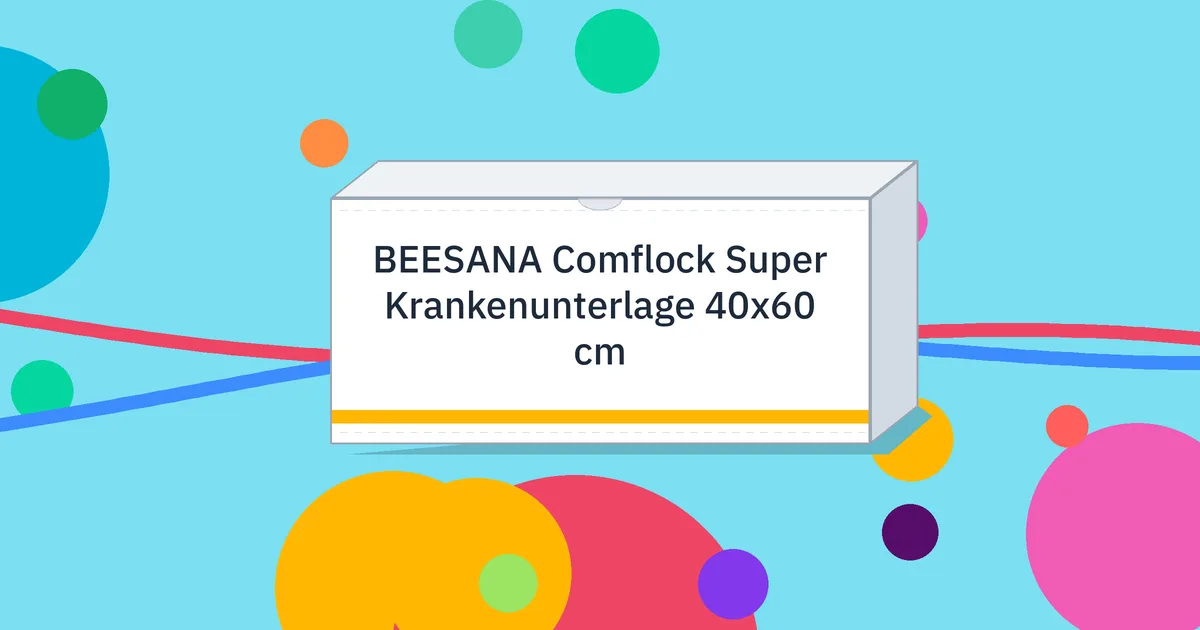 Symbolbild: Packung mit der Aufschrift BEESANA Comflock Super Krankenunterlage 40x60 cm (PZN 04136185) – Verfügbarkeit und Bezug in Apotheken in Frankfurt am Main