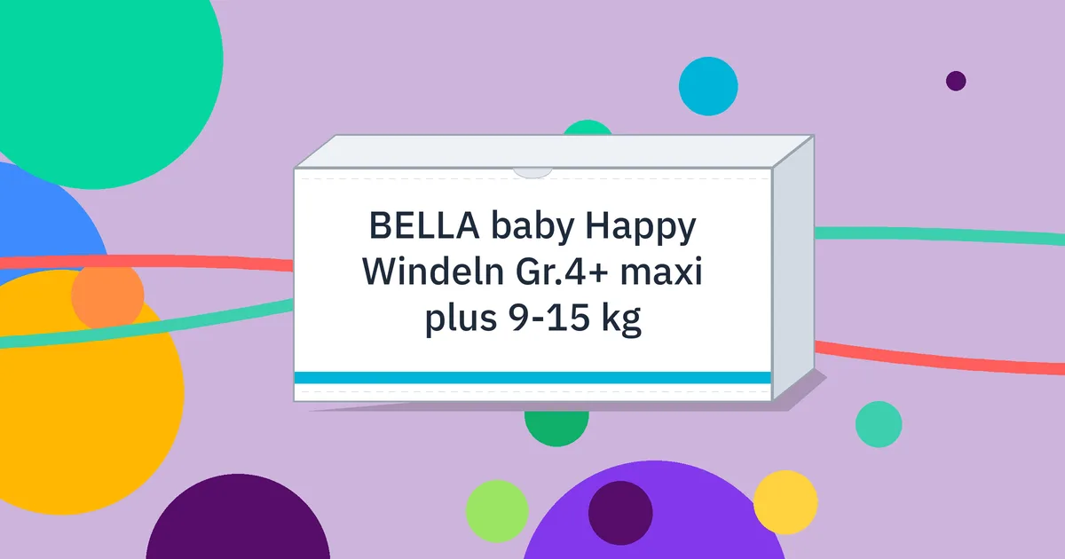 Symbolbild: Packung mit der Aufschrift BELLA baby Happy Windeln Gr.4+ maxi plus 9-15 kg (PZN 18815895) – Verfügbarkeit und Bezug in Apotheken in Frankfurt am Main