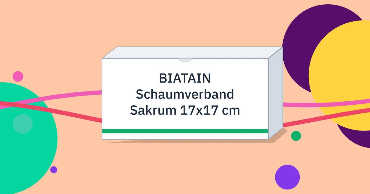Symbolbild: Packung mit der Aufschrift BIATAIN Schaumverband Sakrum 17x17 cm (PZN 13900024) – Verfügbarkeit und Bezug in Apotheken in Frankfurt am Main