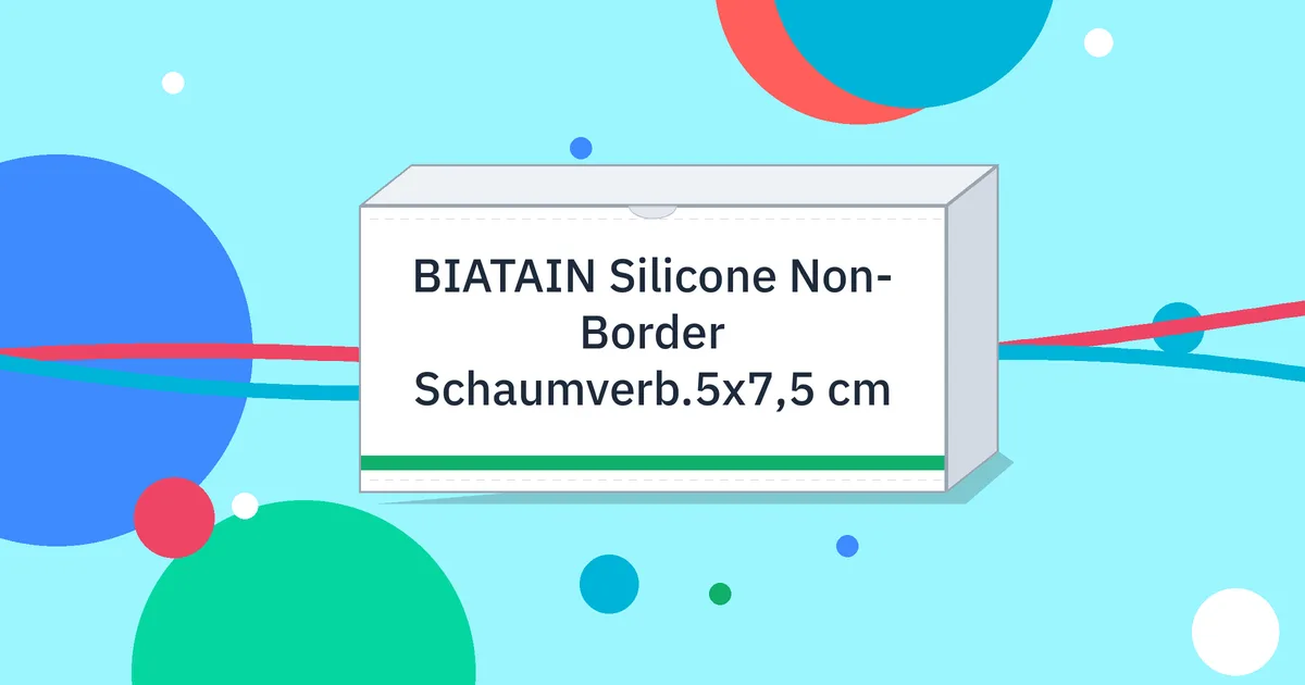 Symbolbild: Packung mit der Aufschrift BIATAIN Silicone Non-Border Schaumverb.5x7,5 cm (PZN 19349001) – Verfügbarkeit und Bezug in Apotheken in Frankfurt am Main