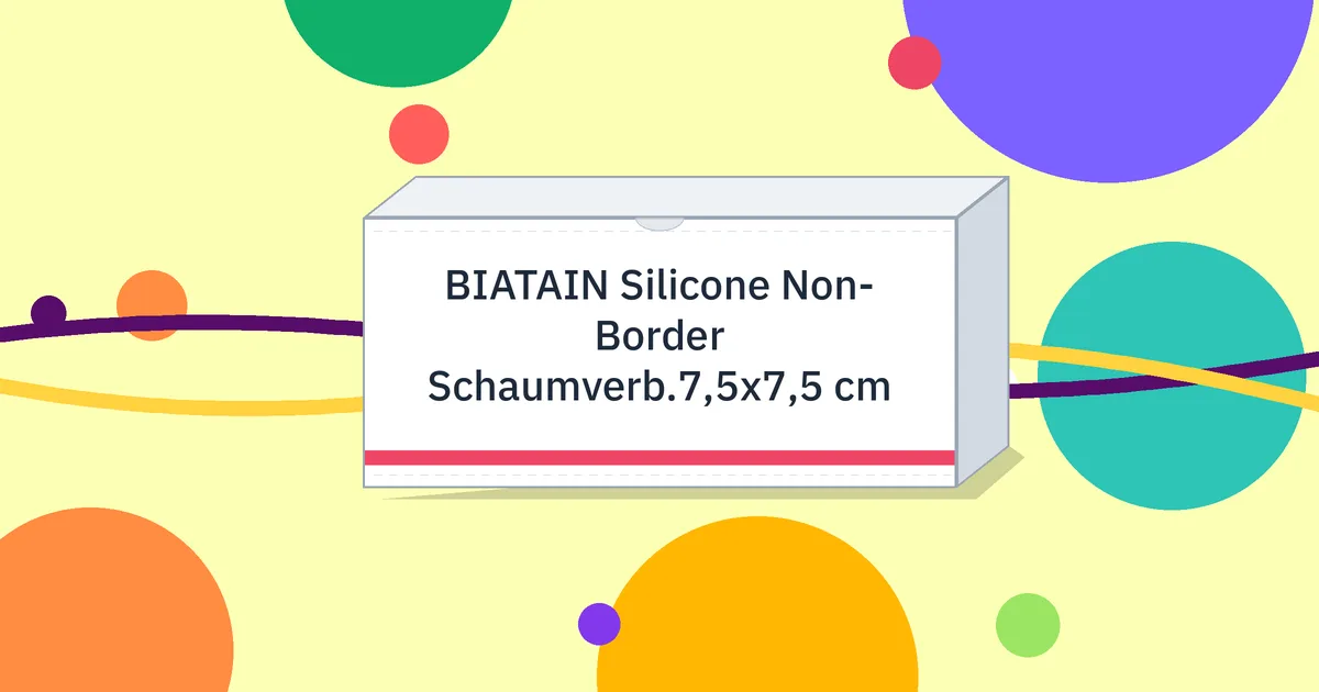 Symbolbild: Packung mit der Aufschrift BIATAIN Silicone Non-Border Schaumverb.7,5x7,5 cm (PZN 17639367) – Verfügbarkeit und Bezug in Apotheken in Frankfurt am Main