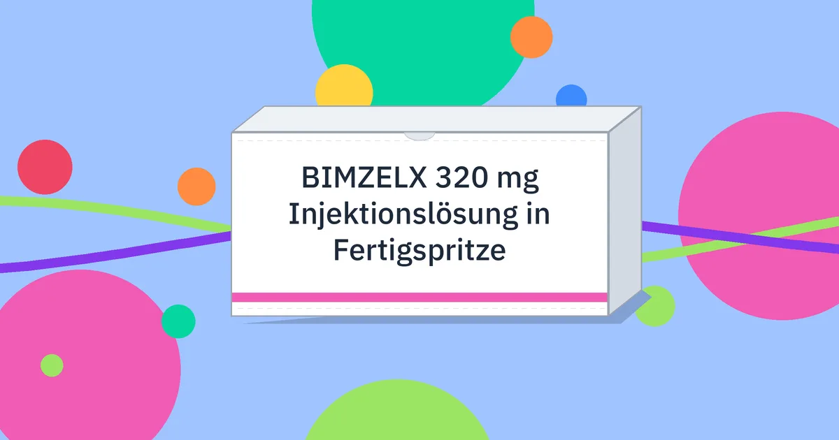 Symbolbild: Packung mit der Aufschrift BIMZELX 320 mg Injektionslösung in Fertigspritze (PZN 19962919) – Verfügbarkeit und Bezug in Apotheken in Frankfurt am Main