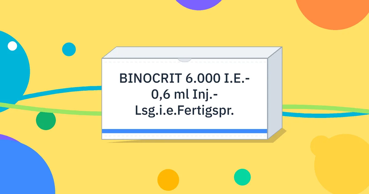 Symbolbild: Packung mit der Aufschrift BINOCRIT 6.000 I.E.-0,6 ml Inj.-Lsg.i.e.Fertigspr. (PZN 18084807) – Verfügbarkeit und Bezug in Apotheken in Frankfurt am Main