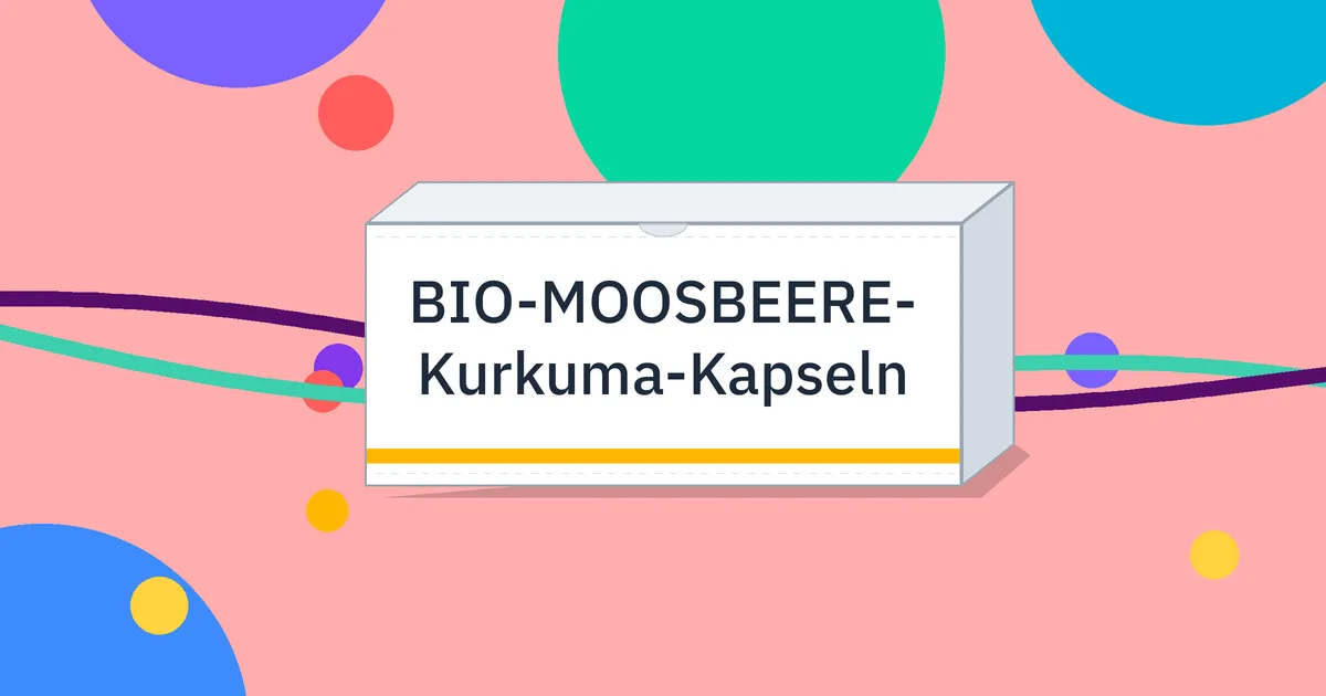 Symbolbild: Packung mit der Aufschrift BIO-MOOSBEERE-Kurkuma-Kapseln (PZN 16154461) – Verfügbarkeit und Bezug in Apotheken in Frankfurt am Main