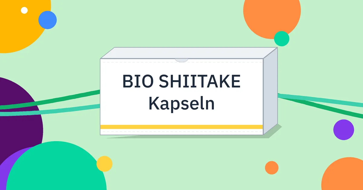 Symbolbild: Packung mit der Aufschrift BIO SHIITAKE Kapseln (PZN 10789891) – Verfügbarkeit und Bezug in Apotheken in Frankfurt am Main