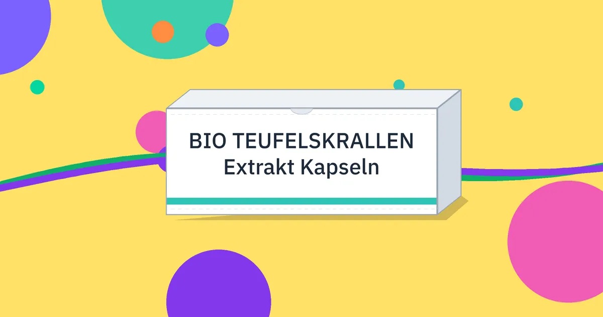 Symbolbild: Packung mit der Aufschrift BIO TEUFELSKRALLEN Extrakt Kapseln (PZN 17179233) – Verfügbarkeit und Bezug in Apotheken in Frankfurt am Main