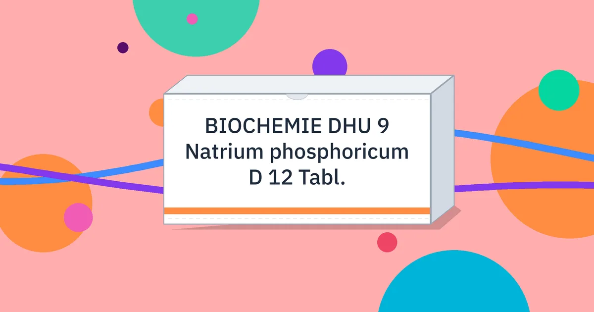 Symbolbild: Packung mit der Aufschrift BIOCHEMIE DHU 9 Natrium phosphoricum D 12 Tabl. (PZN 00274602) – Verfügbarkeit und Bezug in Apotheken in Frankfurt am Main