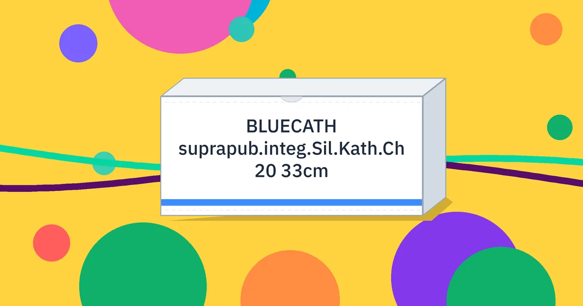 Symbolbild: Packung mit der Aufschrift BLUECATH suprapub.integ.Sil.Kath.Ch 20 33cm (PZN 11851184) – Verfügbarkeit und Bezug in Apotheken in Frankfurt am Main