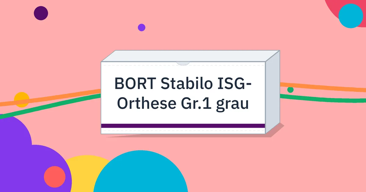 Symbolbild: Packung mit der Aufschrift BORT Stabilo ISG-Orthese Gr.1 grau (PZN 17843429) – Verfügbarkeit und Bezug in Apotheken in Frankfurt am Main