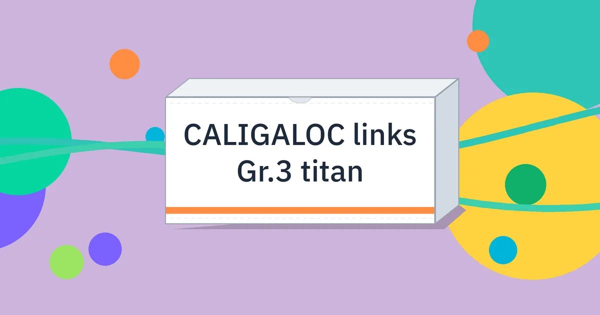 Symbolbild: Packung mit der Aufschrift CALIGALOC links Gr.3 titan (PZN 01286429) – Verfügbarkeit und Bezug in Apotheken in Frankfurt am Main