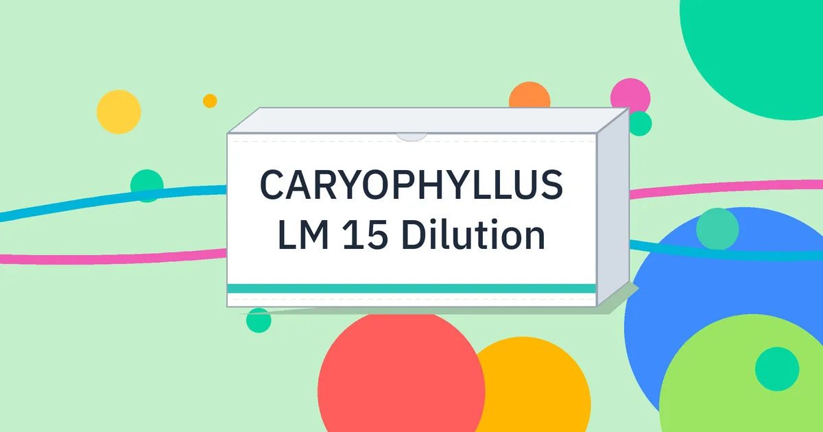 Symbolbild: Packung mit der Aufschrift CARYOPHYLLUS LM 15 Dilution (PZN 13431960) – Verfügbarkeit und Bezug in Apotheken in Frankfurt am Main