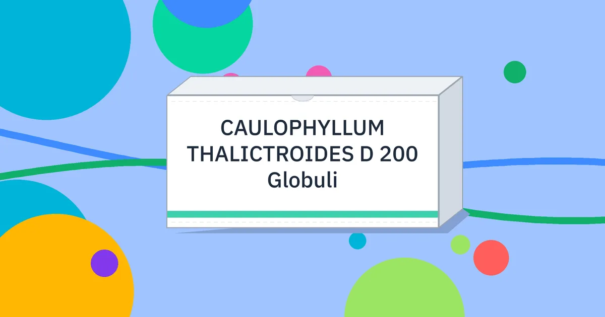 Symbolbild: Packung mit der Aufschrift CAULOPHYLLUM THALICTROIDES D 200 Globuli (PZN 14311904) – Verfügbarkeit und Bezug in Apotheken in Frankfurt am Main