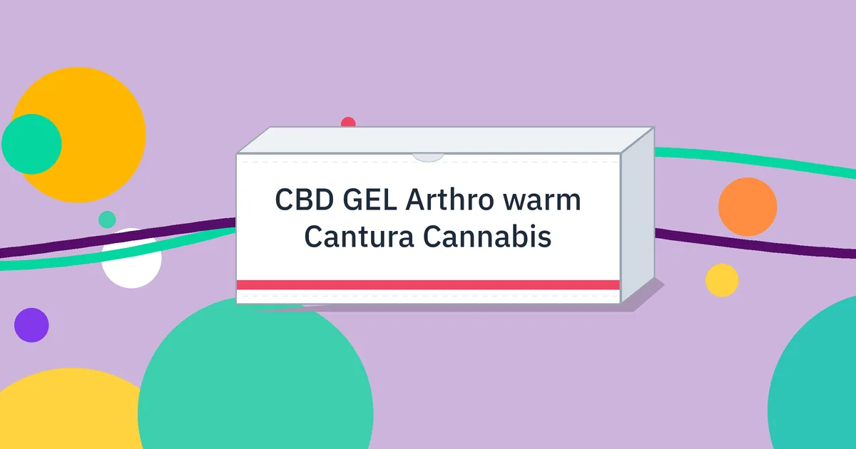 Symbolbild: Packung mit der Aufschrift CBD GEL Arthro warm Cantura Cannabis (PZN 19658073) – Verfügbarkeit und Bezug in Apotheken in Frankfurt am Main