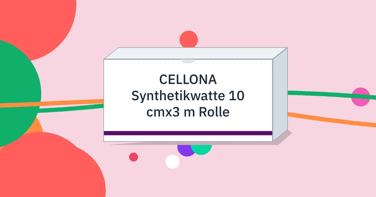 Symbolbild: Packung mit der Aufschrift CELLONA Synthetikwatte 10 cmx3 m Rolle (PZN 17215242) – Verfügbarkeit und Bezug in Apotheken in Frankfurt am Main
