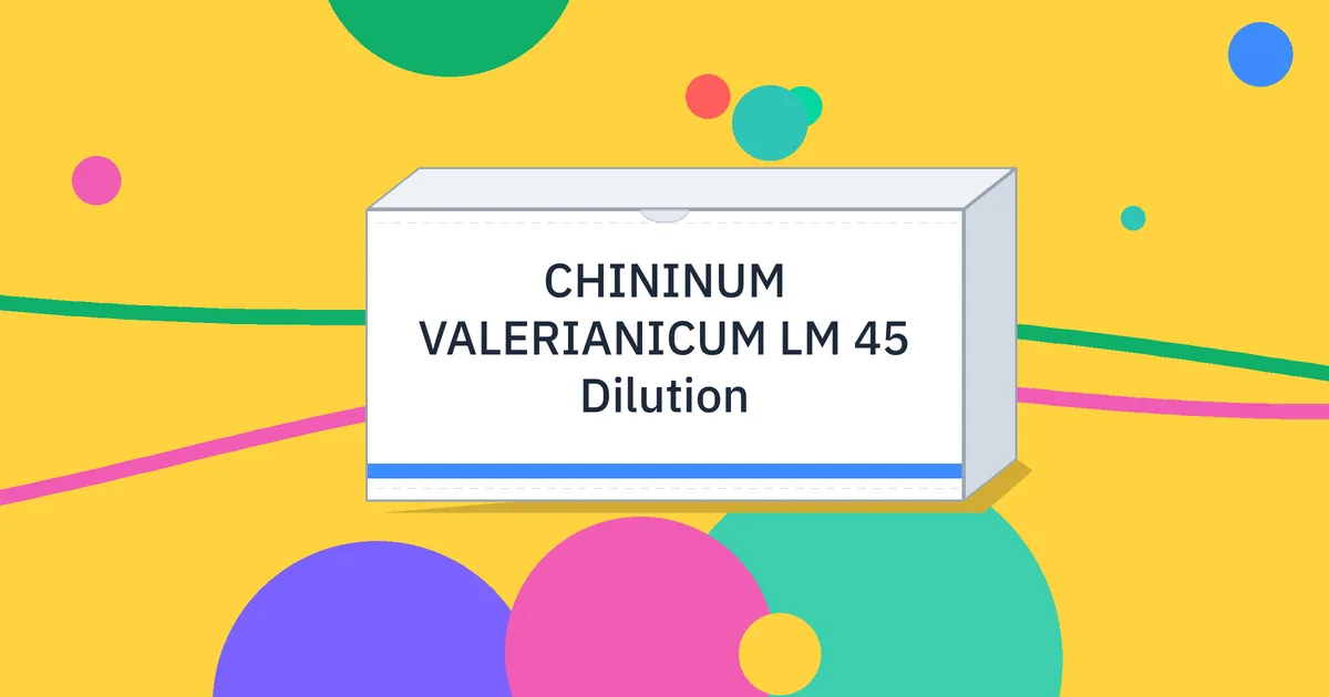 Symbolbild: Packung mit der Aufschrift CHININUM VALERIANICUM LM 45 Dilution (PZN 13442969) – Verfügbarkeit und Bezug in Apotheken in Frankfurt am Main