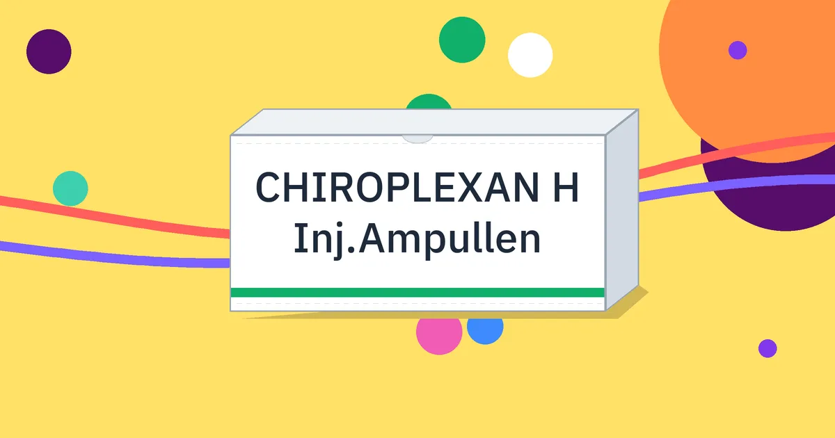 Symbolbild: Packung mit der Aufschrift CHIROPLEXAN H Inj.Ampullen (PZN 08767422) – Verfügbarkeit und Bezug in Apotheken in Frankfurt am Main