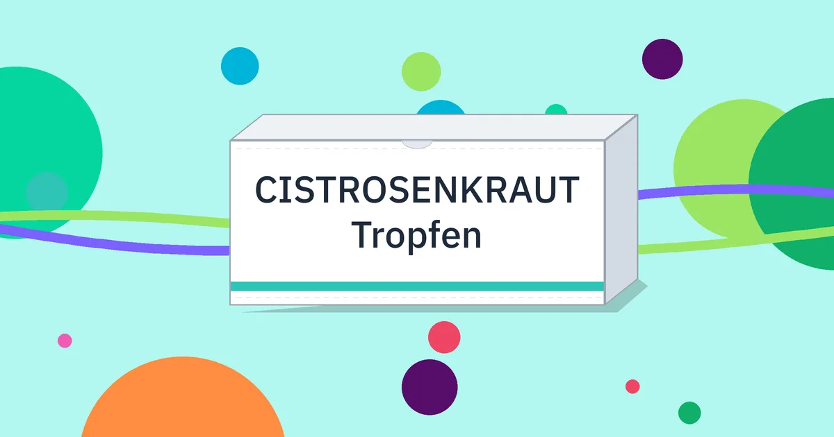 Symbolbild: Packung mit der Aufschrift CISTROSENKRAUT Tropfen (PZN 17377513) – Verfügbarkeit und Bezug in Apotheken in Frankfurt am Main