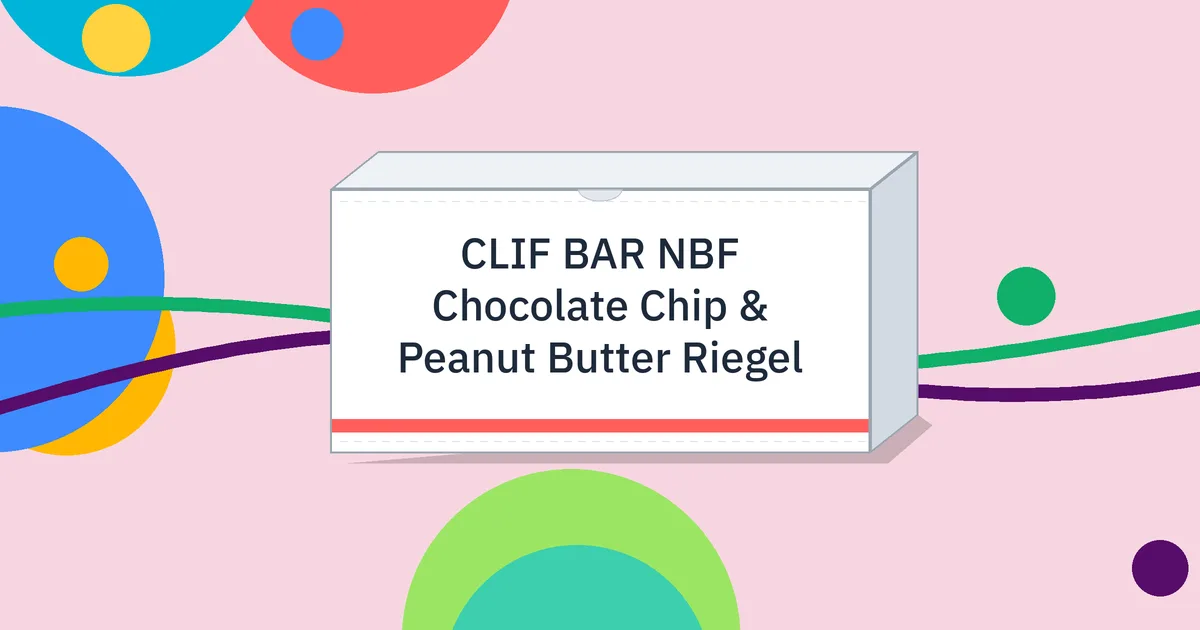 Symbolbild: Packung mit der Aufschrift CLIF BAR NBF Chocolate Chip & Peanut Butter Riegel (PZN 20136173) – Verfügbarkeit und Bezug in Apotheken in Frankfurt am Main