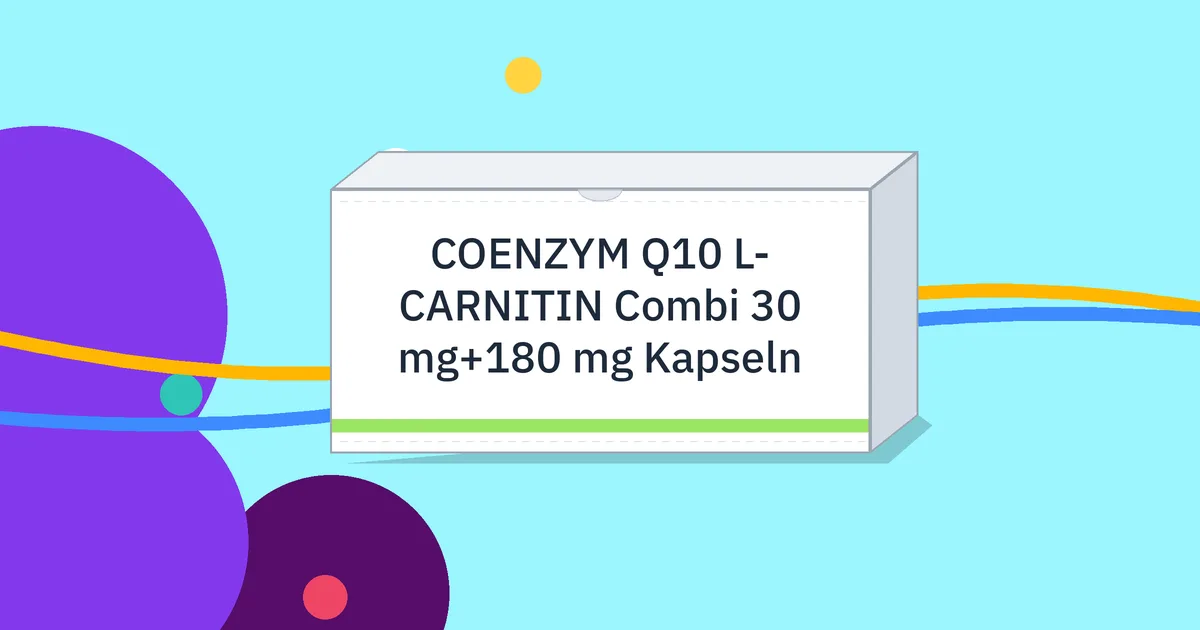 Symbolbild: Packung mit der Aufschrift COENZYM Q10 L-CARNITIN Combi 30 mg+180 mg Kapseln (PZN 04118336) – Verfügbarkeit und Bezug in Apotheken in Frankfurt am Main